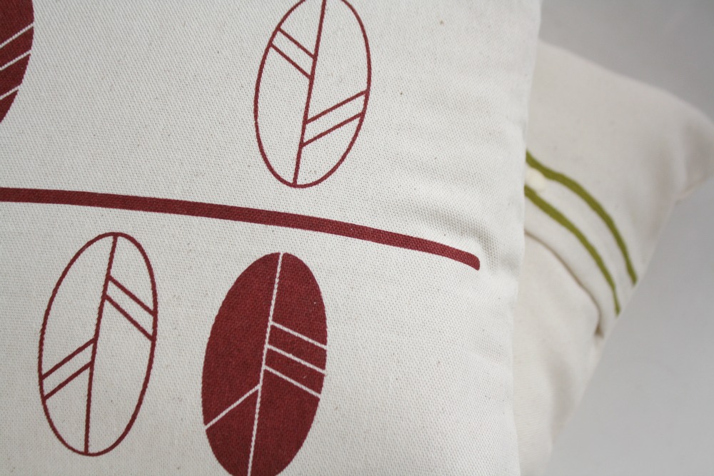 Cushion Cover Autumn Leaves Handprinted on Luulla